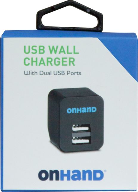 ON HAND 3.1AMP WALL CHARGER 2 PORT USB-A, BLACK - ONLINE ONLY | OnHand ...
